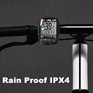 DREAM SPORT Bike Computer Bicycle Speedometer and Odometer 16-Function Wired Bike Computer Waterproof DCY016 Black