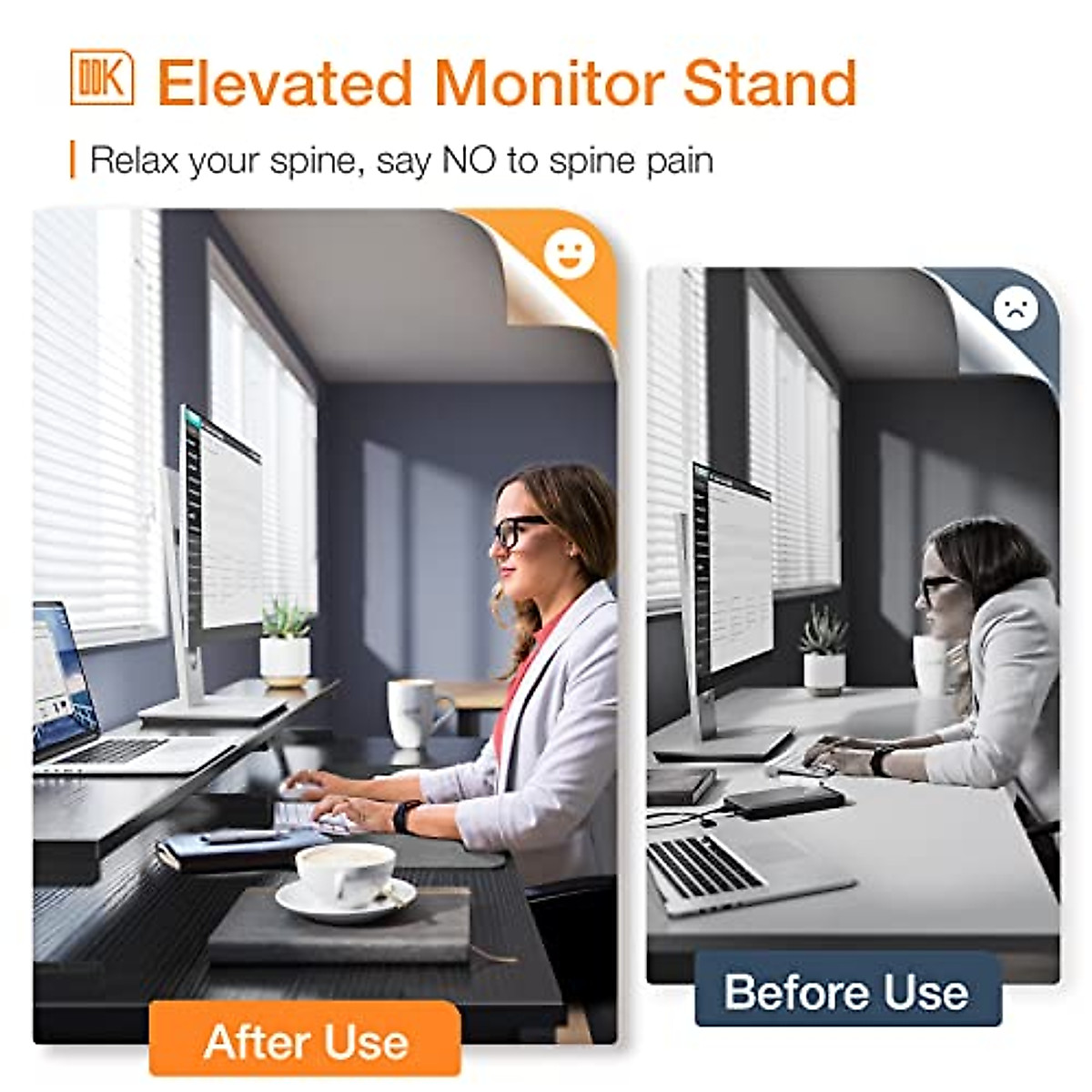 ODK Computer Desk, 48'' Office Desk with Keyboard Tray, Writting Desk with Drawers and Monitor Stand, Study Table with CPU Stand and Removable Shelf for Storage, Black