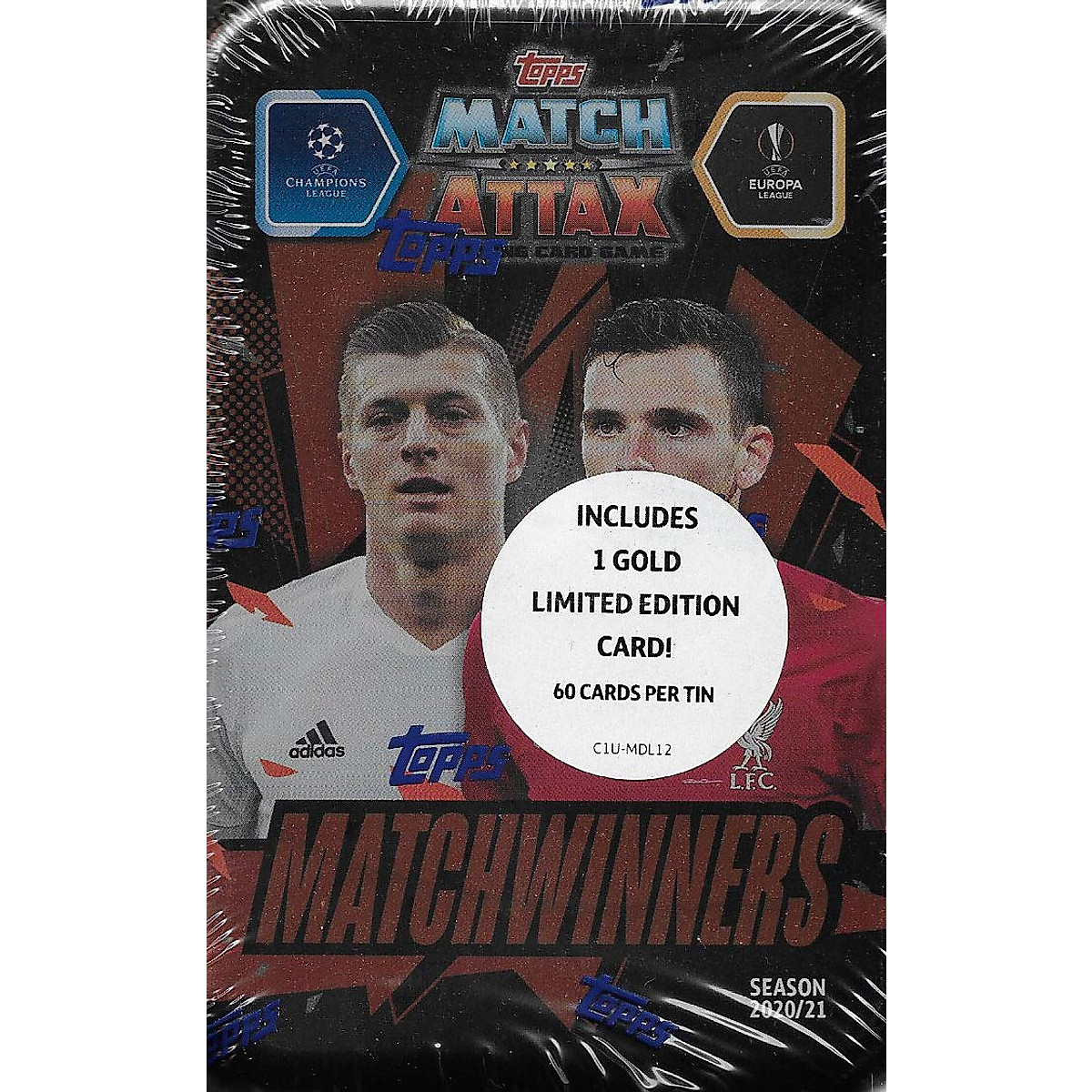 Match Attax 2020 2021 Topps UEFA Champions League Soccer Trading Card Game Sealed MEGA Collector's Tins with Bonus Gold Cards and Exclusive Inserts (4 Tin Lot Including one of Each Different Type)