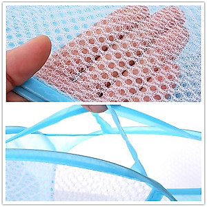 Foldable Clothes Baskets Laundry Sorters Baby Storage Bin Kids Hamper for Toys,Stray Socks,Dish Cloths,Small Garments,Sky Blue