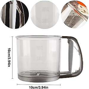 Flour Sifter,Sifter for Baking,Flour Sieve with Hand Press Design,3 Cup Capacity Fine Mesh Kitchen Cooking Sieve Tools for Cooking,BPA Free,Gray (Grey Sifter)