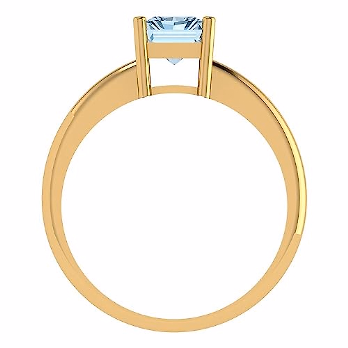 Clara Pucci 1.75ct Radiant Cut Solitaire Natural Aquamarine Engagement Wedding Bridal Promise Anniversary Ring 18K Yellow Gold Size 9.25
