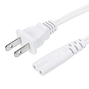 PATIKIL 2 Prong AC Power Cord 5ft (1.5 Meters) 18 AWG 2Slot to C8 Female Cable Replacement for Laptop Electronics TV Computer Printer Radio Monitor White Pack of 3