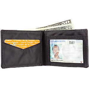 Big Skinny Men's Compact Sports Bi-Fold Slim Wallet, Holds Up to 20 Cards, Black