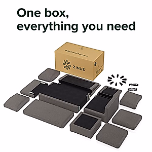 ZINUS Hudson Convertible Sectional Sofa / Reversible Chaise and Ottoman Included / Easy Assembly, Dark Grey