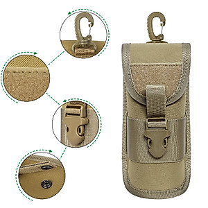 BRAVECOW Portable 1000D Nylon Eyeglasses Case with Buckle Hard Shell Sunglasses Shockproof Protective Outdoor Storage Box (Black)