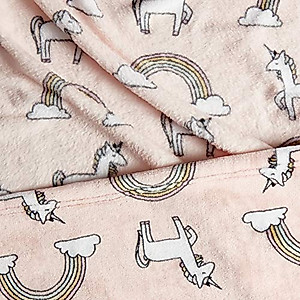 Amazon Basics Kids Bedding Nap Set with Unicorn Pillow and Fleece Throw Blanket
