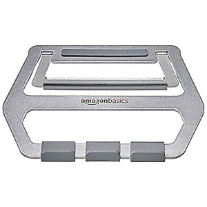 Amazon Basics Aluminum Portable Foldable Support Stand for Laptops up to 13 Inches, Silver