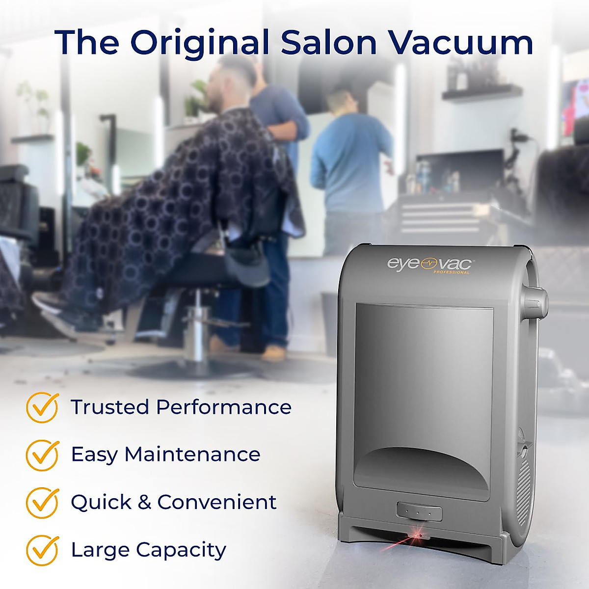 EyeVac Pro Touchless Vacuum Automatic Dustpan - Ultra Fast & Powerful - Great for Sweeping Salon Pet Hair Food Dirt Kitchen, Corded Canister Vacuum, Bagless, Automatic Sensors, 1400 Watt (Silver)