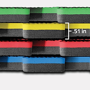 NÖRSK Kid's Floor Play Mat, Reversible Interlocking Foam Puzzle Tiles and Borders, 4-Pack, 16 Square Feet, Multi-Color