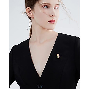 Cute Dinosaur Sparkly CZ Brooches Pins Delicate Luxury Cartoon Animal Brooch Classic for Party Dance Banquet for Women Ladies Girls Dainty Elegant Beautiful Lapel Pins Scarf Clips Collar Neck Tie Dress Suit Shirt Ceremony Clothes Accessories Jewelry Mothe