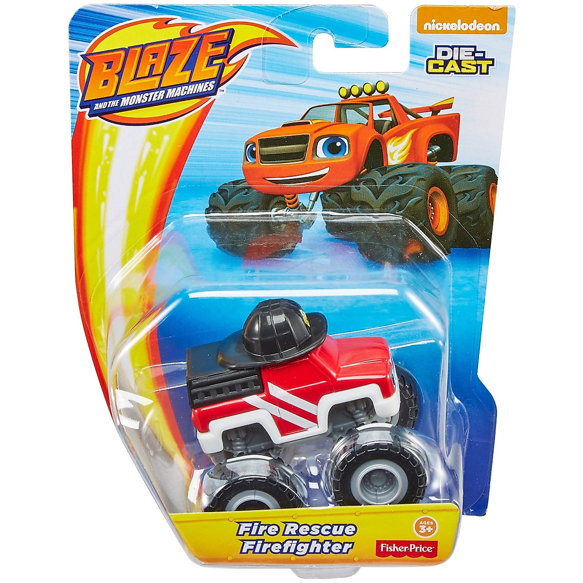 Fire Rescue Firefighter is a freewheeling collectable Blaze and the Monster Machines vehicle with die-cast body, thick racing tires, and metal axles for fast-rolling speed!