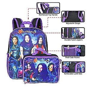 Descendants Girl's 16" Backpack W/Detachable Lunch Box