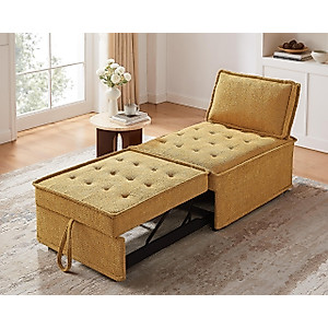 VANOMi Sleeper Chair, Convertible 3-in-1 Chair Sofa Bed, Boucle Pull-Out Bed with Adjustable Backrest, Oversized Sleeper Chairs for Adults for Living Room Bedroom Small Spaces