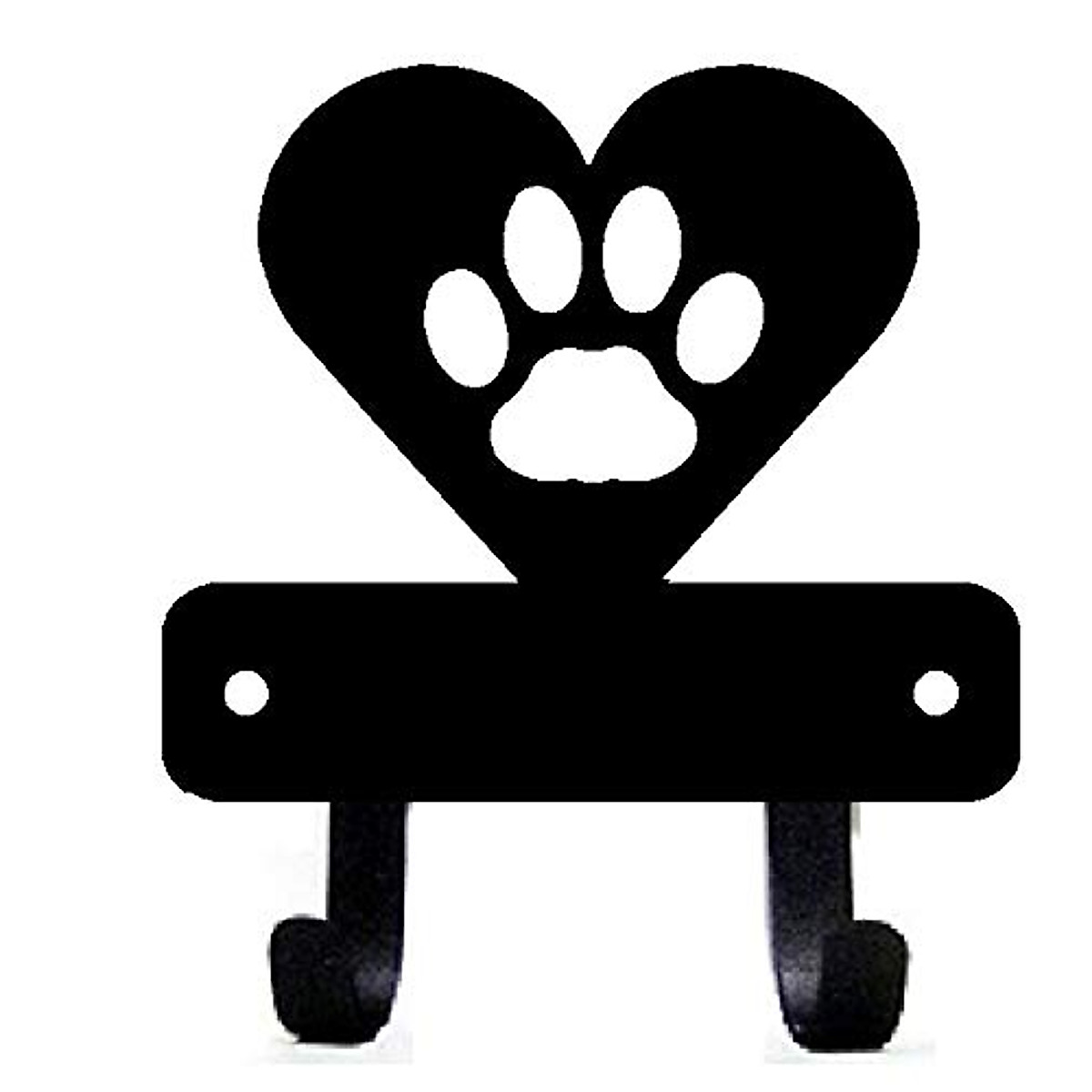 The Metal Peddler Miniature Cat Paw in Heart Key Rack Holder (3.5 inches) - Made in USA; Wall Mounted Holder for cat Lovers