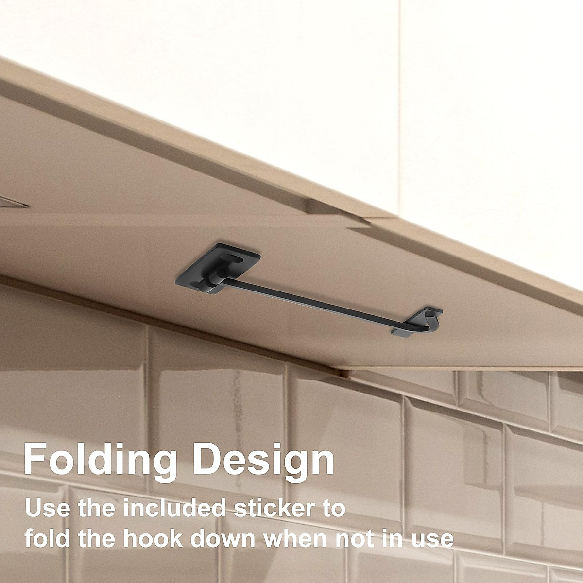 DAJIANG Banana Hook, Metal Banana Hanger Under Cabinet to Keep Bananas Fresh, Banana Holder for Bananas or Other Kitchen Items (Black)