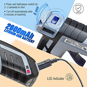 WORKPRO Cordless Hot Glue Gun, Fast Preheating Glue Gun Kit with 20 Pcs Premium Mini Glue Gun Sticks, Smart-Power-off Hot Melt Glue Gun Built-in 2600 mAh Lithium-ion (Upgraded Version)