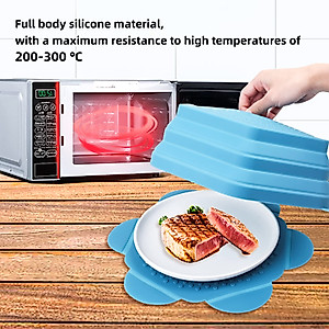 2 in 1, Silicone Microwave Food Cover & Mat - Vented Collapsible Medium Microwave Cover, Splatter Guard Cover Lid, Kitchen Gadget for Food & Meal Prep, Heat-resistant, Dishwasher-Safe, BPA-Free,