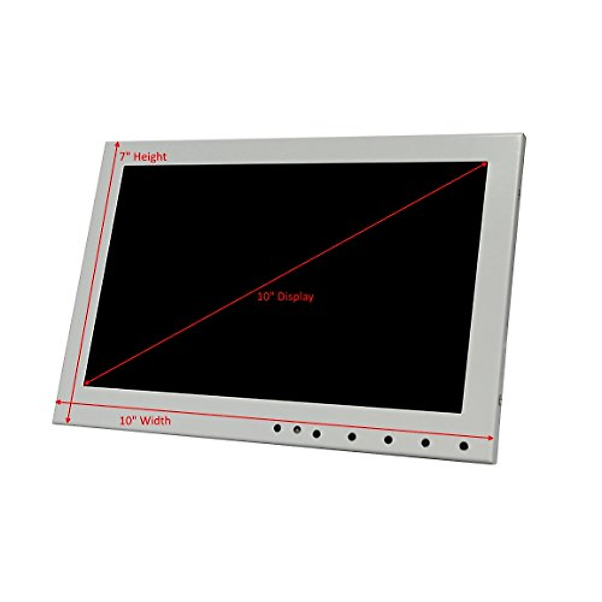 Kenuco White 10.1" LED Monitor with HDMI/VGA/Composite/RCA Input
