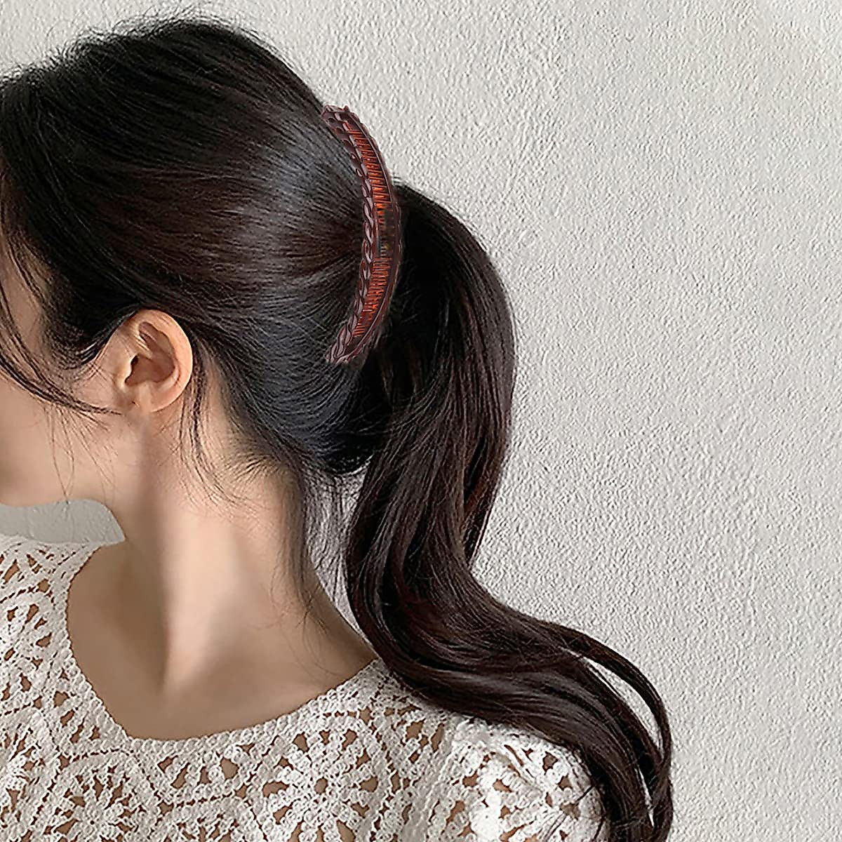 Banana Clips Hair Clincher Combs Bananas Vintage Large Hair Clip for Thick Fine Hair Women Clamp Accessory Banana Clip（Pack of 6） (D)