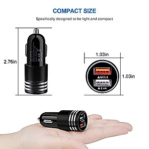 USB C Fast Car Charger for Samsung Galaxy S23 S22 S21 FE S20 Ultra Z Flip 4 3/Z Fold 4 3 A54 A14 A53 A03S A13 A23 A12 A32 A50 A21 A51,Quick Charge 3.0 Rapid Car Adapter+6ft Type C Fast Charging Cable