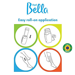 Depil Bella Brazilian Roll-On Chamomile and Calendula Depilatory Wax | Body Waxing, Hair Removal Wax-Cartridge | For Men and Women | Home Self Waxing | Sensitive Skin | Painless (6 PACK+ ADD)