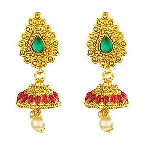 Efulgenz Indian Bridal Jewelry Sets for Women Gold Tone Traditional Indian Bollywood Bridal Wedding Set Of Choker Collar Princess Necklaces Dangle Earrings Jewellery