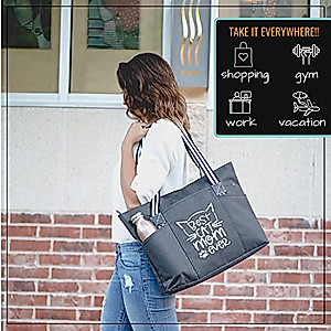 Brooke & Jess Designs Cat Mom Tote Bag - Cat Lover Gifts for Women - Perfect Crazy Cat Themed Items - Present for Christmas, Birthday, Mother's Day - Fun Things to Gift for Cats Owners