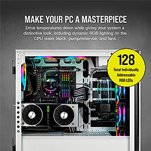 Corsair Hydro X Series XH305i Hardline Water Cooling Kit with/incl XC7 CPU Water Block, XR5 360mm Radiator, XD5 Pump Res and iCUE QL120 RGB Fans