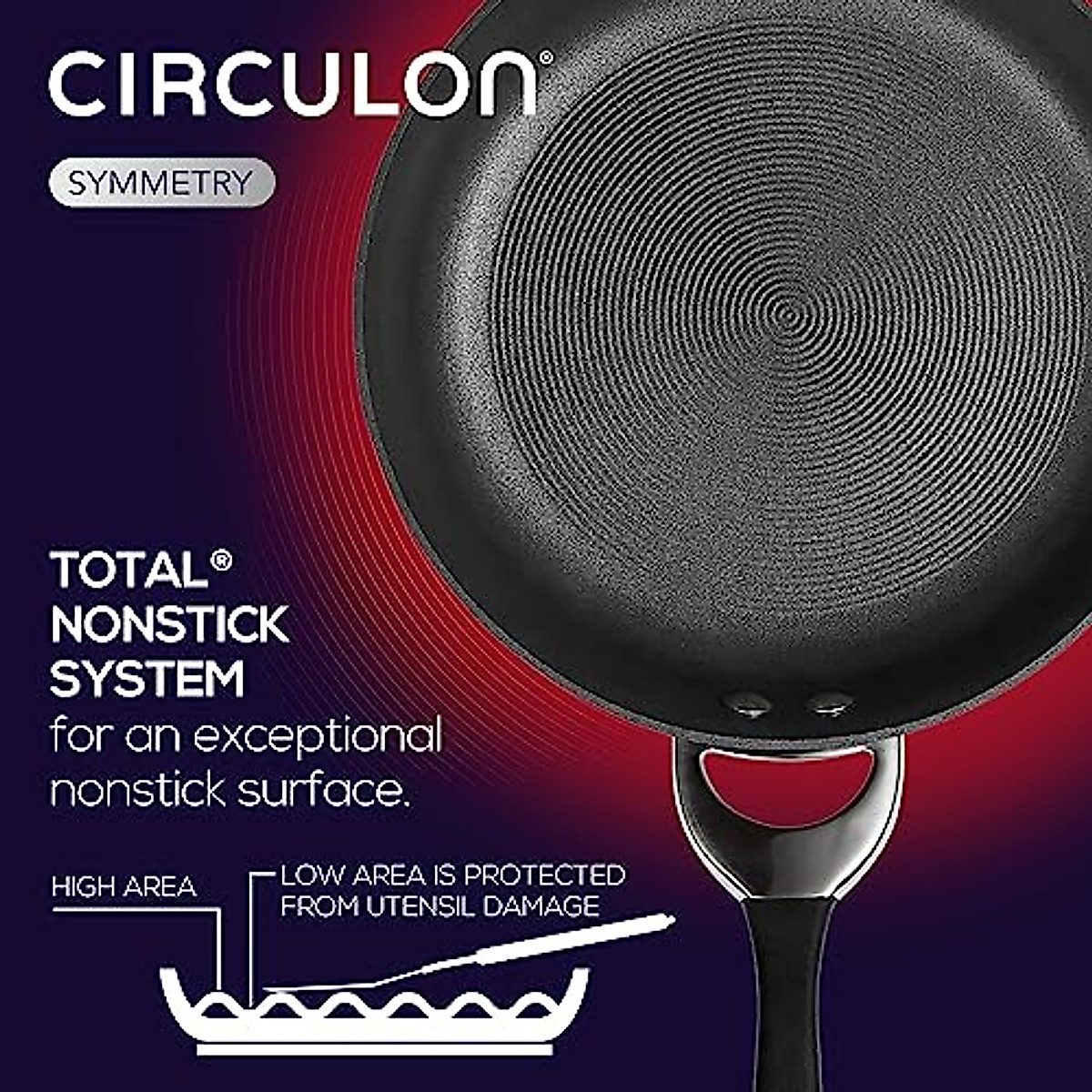 Circulon Symmetry Hard-Anodized Nonstick Frying Pan, 8.5-Inch, Black