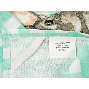 KAF Home Bloom Kitchen Holiday Dish Towel Set of 4, Cotton Rich, 18 x 28-inch (Easter Gingham Bunny)