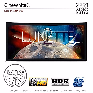Elite Screens Lunette 2 Series, 115-inch Diagonal 2.35:1, Curved Home Theater Fixed Frame Projector Screen, CURVE235-115W2, CineWhite, 115"" diag. 2.35:1"