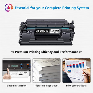 87A Black Toner Cartridge 2-Pack (with Chip) | Replacement for HP87A Black Toner Works with Laser Managed M506xm, Enterprise M506 Series, Pro M501 Series, Flow MFP M527 Series Printer | 87A CF287AD