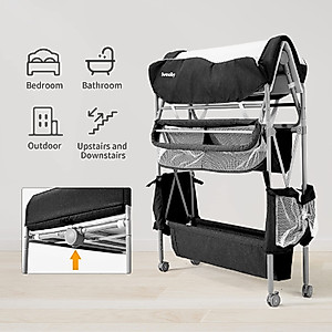 Sweeby Portable Baby Changing Table, Foldable Changing Table Dresser Changing Station for Infant, Waterproof Diaper Changing Table Pad Topper, Mobile Nursery Organizer for Newborn Essentials