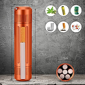 Smell Proof Container Airtight Stash Jar, Aluminum Alloy Herb Container Waterproof Storage Container with Carabiner, Multipurpose Smell Proof Jar for Outdoors