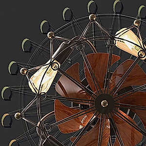 Ceviept Caged Ceiling Fans with Lights and Remote Control, Flush Mount Ceiling Fan with Light, Include Bulbs 6 Speeds Reversible Blades, Low Profile Ceiling Fan, Farmhouse Modern Lighting Fan-Black