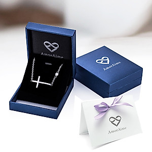 AmorAime 925 Sterling Silver Cross Bracelet for Women Faith Bracelet Religious Christian Believe Faith Bracelet for Festival, Vacation or Holiday