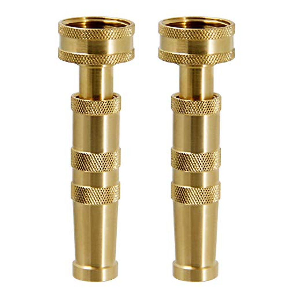 ATDAWN Brass Hose Nozzle, Heavy-Duty Brass Adjustable Twist Hose Nozzle, 2 Pack (4")