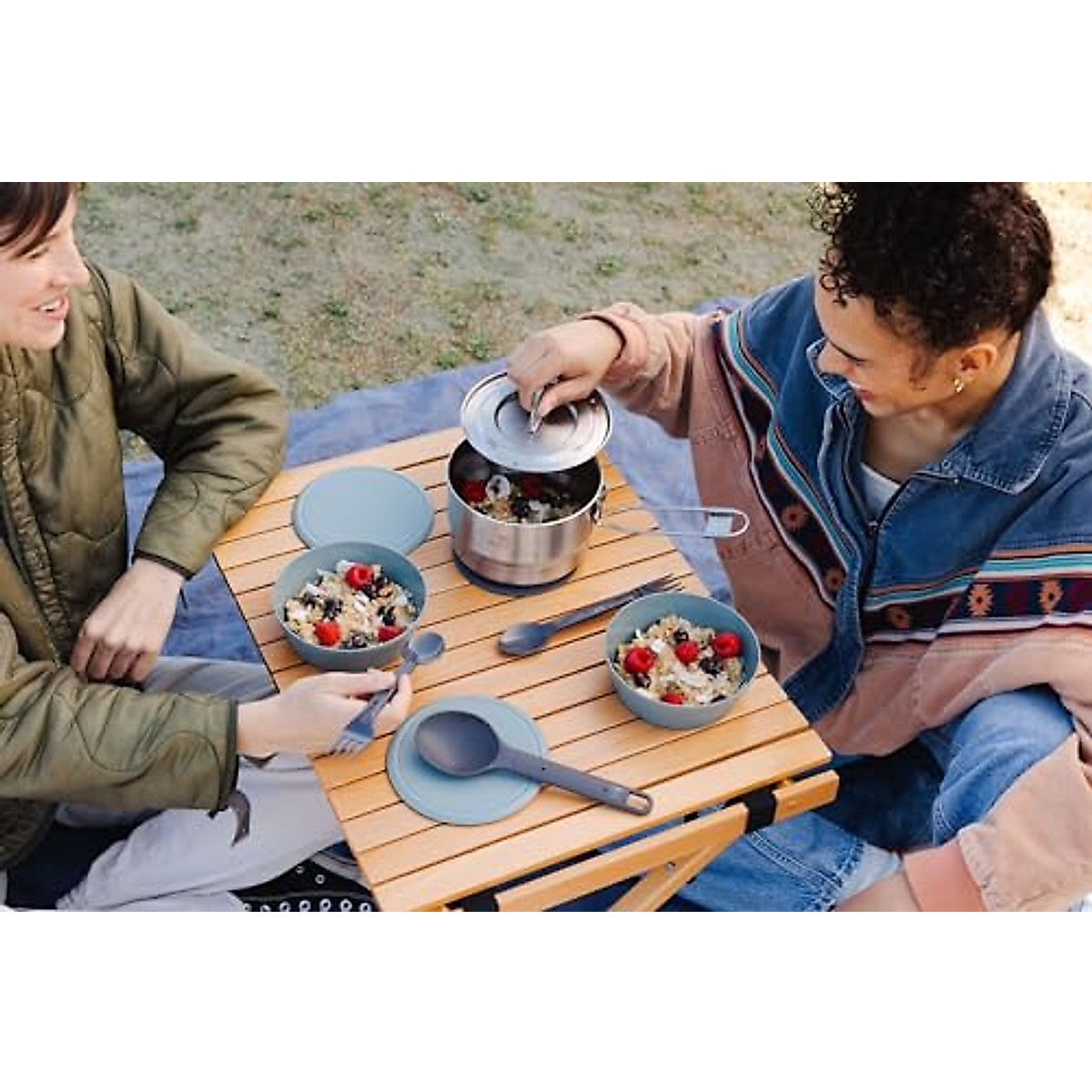 Stanley Wildfare Go 14-Piece Two Bowl Prep & Cook Set | 1.65 qt Saucepan with Fold & Lock Handle | Camping Essentials for Your Camp Kitchen