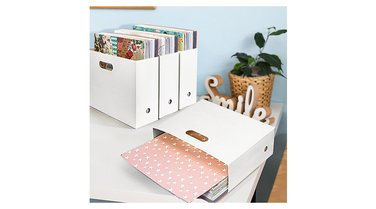 Foldable Scrapbook Paper Organizer - 3 Pack Storage