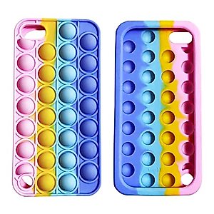 Case for iPod Touch 7 Cute Bubble Pop iPod Touch 6/5 Case Push Fidget Sensory Soft Silicone Stress Reliever Cover Compatible with iPod Touch 5th/6th/7th Generation