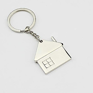 IKAAR Key Cahin Cute Cartoon House with Window keychain Mental Keyring for Men and Women Gift Silver