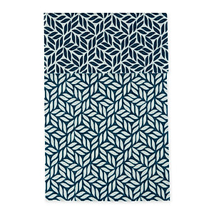 DII Fridge Liner Collection Non-Adhesive, Cut to Fit, 12x24, Nautical Blue Abstract Leaf, 6 Piece