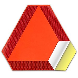 Sticky Slow Moving Vehicle Triangle Sign,Golf Cart Orange Triangle Signs,14"x16"Diamond Grade Reflective for Golf Cart
