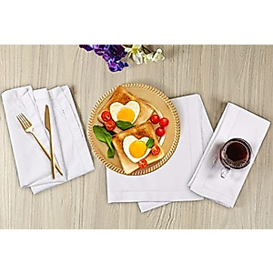 12-Pack Hemstitched Dinner Napkins Oversized 20x20 - Cotton Fabric Tailored with Mitered Corner - Ideal for Events and Regular Use - White