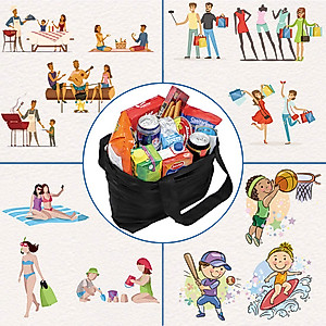 BROWINT Nylon Reusable Grocery Bag (3 pack), Nylon Heavy Duty Tote Bags 110 lbs, 19"x 19" Large Shopping bag, Foldable