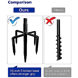 Garbuildman 105 Inch Bird Feeder Pole Kit, Heavy Duty Bird House Pole Set with 5-Forked Base, Adjustable Universal Mounting Post Kit for Outdoors, Matte Black, 1 Pack