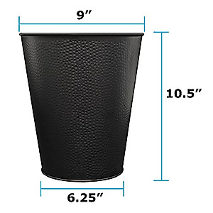 Wastebasket for Bedroom, Bathroom, Trash Can 6 Liters, Black, Stainless Steel