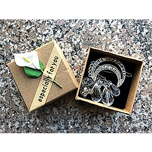 QTMY Moon Rhinestone Tassel with Crystal Beads Charms Hair Clip Pin Hair Chain Jewelry Hair Accessories (Silver)