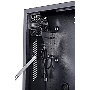 Kenuco Heavy Duty 16 Gauge Steel DVR Security Lockbox with Fan and Swing Open Top (18'' x 18'' x 5'' Black)